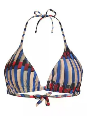 LYGIA & NANNY Printed Tie Bikini Top - Blue