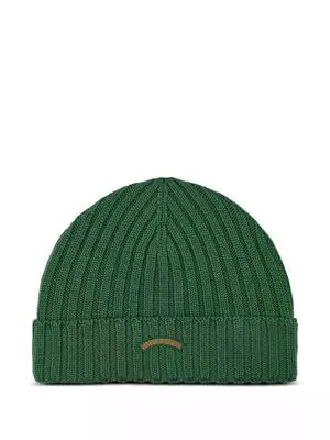 Paul & Shark Ribbed Wool Beanie - Green