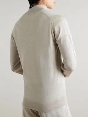 John Smedley Tapton Slim-fit Merino Wool Half-zip Sweater - Gray