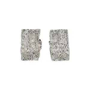 Gucci Double G Mesh Fingerless Gloves - Silver