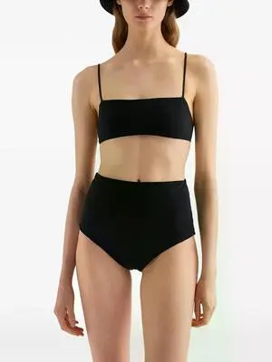 JIL SANDER Embroidered Monogram Bikini Bottom - Black