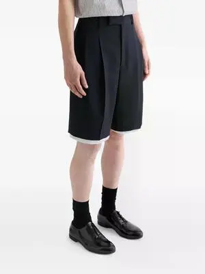 JIL SANDER Double-layer Wool Shorts