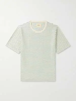 Folk Folk - Striped Cotton T-Shirt - Men - Neutrals - XS Ecru