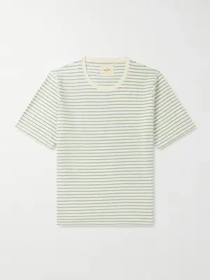 Folk Striped Cotton T-shirt - Neutrals
