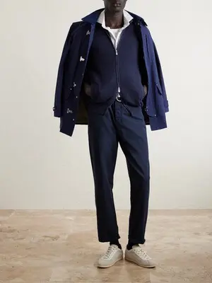 Brunello Cucinelli Ribbed Cotton Zip-up Sweater
