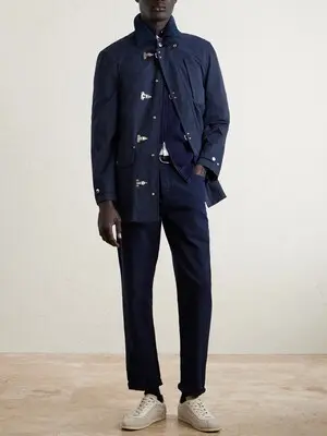 Brunello Cucinelli Corduroy-trimmed Cotton-blend Field Jacket - Blue