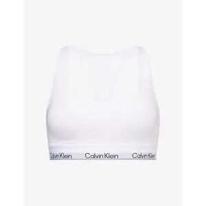 Calvin Klein Icon Branded Cotton And Modal-blend Bralette - White