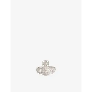 VIVIENNE WESTWOOD Little Orb Platinum-plated Sterling-silver Ring - Platinum / White Cz