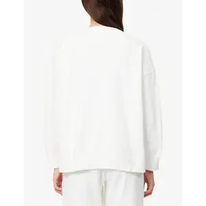 Eberjey Oversized-fit V-neck Bouclé Jumper - Ivory