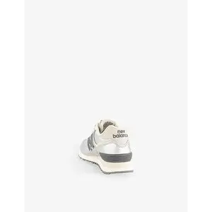 NEW BALANCE 574 Metallic-leather Trainers - Metallic Silver