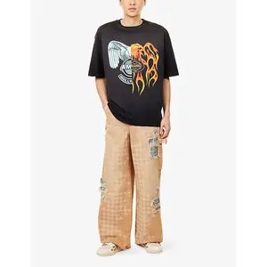 Amiri Spliced Logo Oversized Cotton-jersey T-shirt