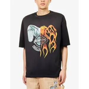 Amiri Spliced Logo Oversized Cotton-jersey T-shirt