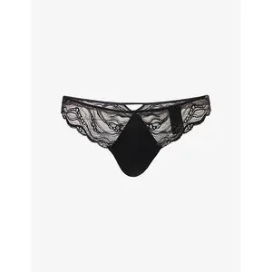 Calvin Klein Sensual Stretch-lace Thong - Black