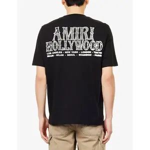 Amiri Hollywood City Relaxed-fit Cotton-jersey T-shirt - Black