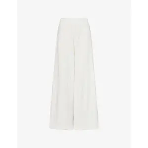 Eberjey High-rise Wide-leg Bouclé Trousers - Ivory