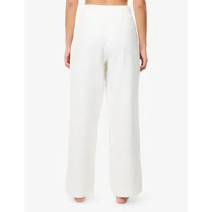 Eberjey High-rise Wide-leg Bouclé Trousers - Ivory
