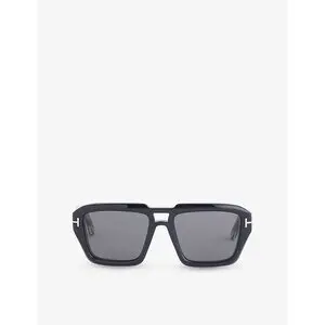 TOM FORD Icon Tf1202 Square Sunglasses - Shiny Black  / Smoke