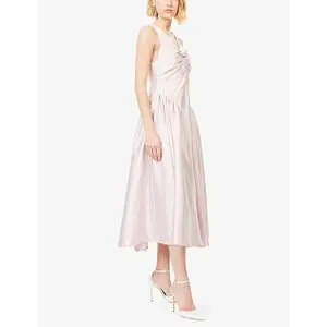 SISTER JANE Muse V-neck Taffeta Midi Dress