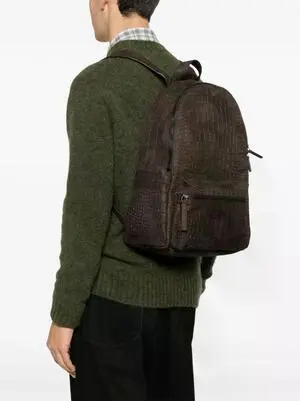 ORTIGNI Freedom Crocodile-effect Backpack - Brown