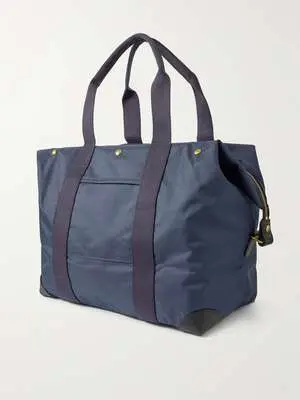 Bennett Winch Cargo Leather-trimmed Canvas Weekend Bag - Navy