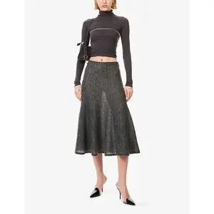 Alaïa Cut-out Long-sleeved Stretch-woven Top