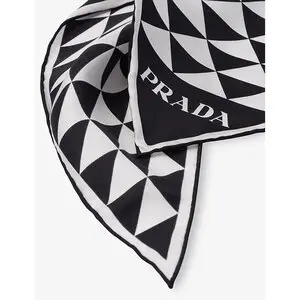 Prada Triangle-print Silk-twill Scarf