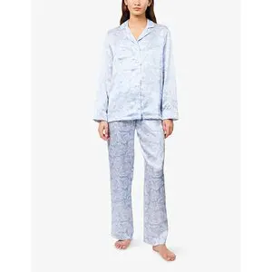 Derek Rose Rose-print Silk Pyjamas