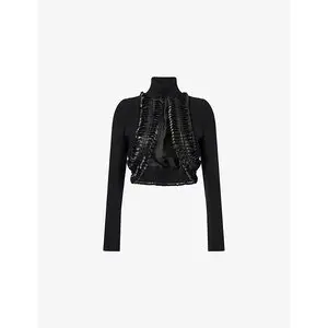 Alaïa Cropped Braided Woven Jacket