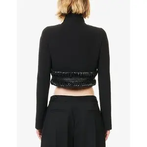Alaïa Cropped Braided Woven Jacket