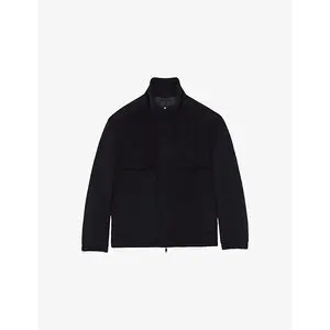 REISS Wool-blend Funnel-neck Jacket
