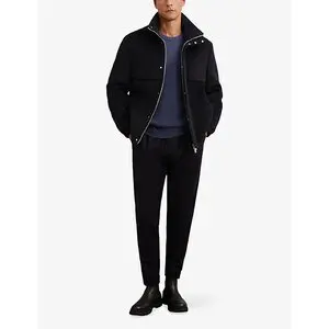 REISS Wool-blend Funnel-neck Jacket