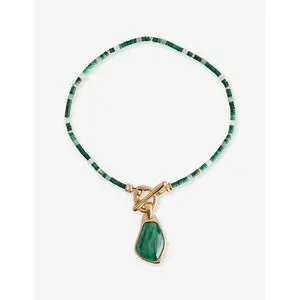 Zimmermann Ore 16ct Gold-plated Malachite Pendant Necklace - Antique Gold Malachite