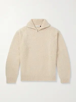 AMOMENTO Cotton-blend Half-zip Sweater - Neutrals