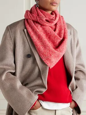 THE ELDER STATESMAN Cashmere Scarf - Red