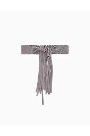 Giorgio Armani Woven Suede Belt - Grey
