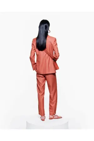 Giorgio Armani Silk And Wool Single-breasted Jacket - Orange