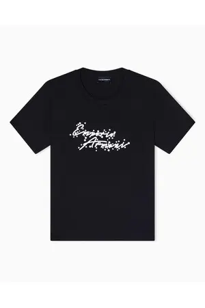 Emporio Armani Jersey T-shirt With Logo Embroidery