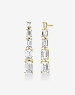 Ring Concierge Emerald Lab Diamond Drop Earrings - One-color