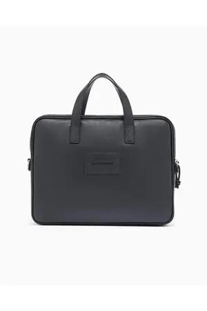 Emporio Armani Tumbled Leather Business Bag - Black