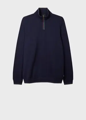 Paul Smith Cotton-blend 'sports Stripe' Quarter Zip Sweatshirt