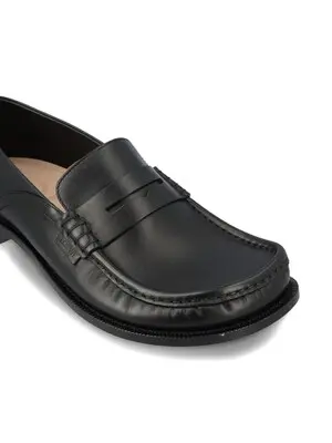 Loewe Campo Leather Loafers - Black