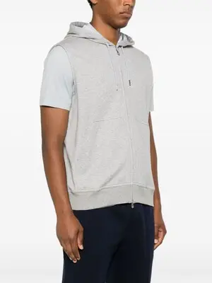 Brunello Cucinelli Sleeveless Zip-up Hoodie - Grey