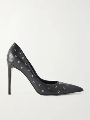Alexander McQueen Embellished Leather Pumps - Black
