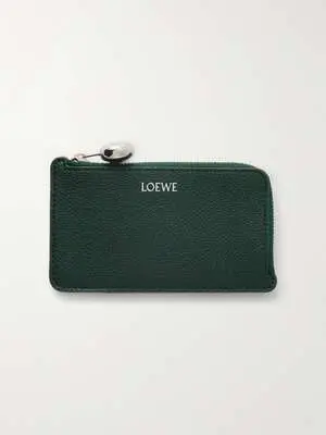 Loewe Textured-leather Cardholder - Dark Green