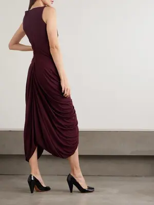 Loewe Twisted Gathered Jersey Midi Dress