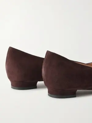 Manolo Blahnik Bb Suede Ballet Flats - Brown