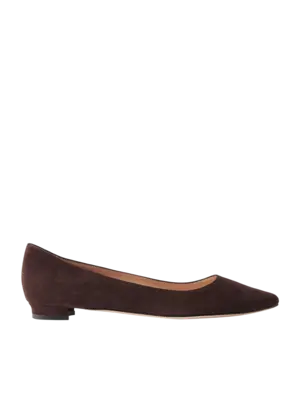 Manolo Blahnik Bb Suede Ballet Flats - Brown