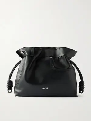 Loewe Flamenco Panta Medium Leather Clutch - Black
