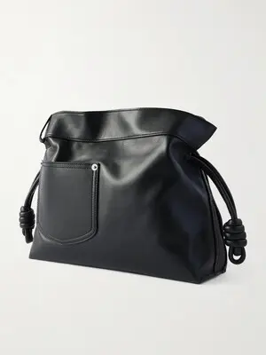 Loewe Flamenco Panta Medium Leather Clutch - Black