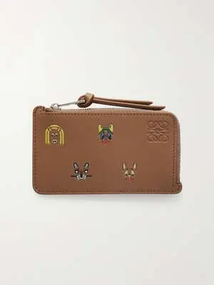 Loewe Louis Wain Cats Printed Leather Cardholder - Sand